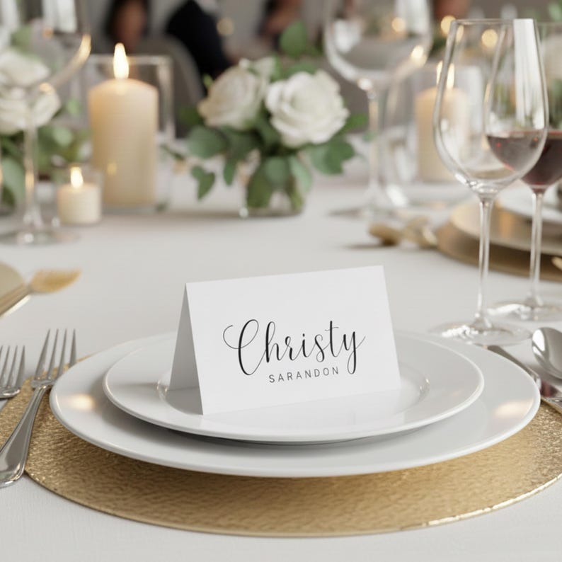 Printable Place Card Template, DIY Printable Dinner Name Tag for ...