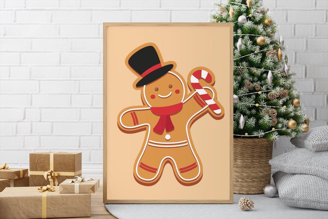 Gingerbread Man Wall Art | Festive Indoor Decor | Cute Christmas Decor ...