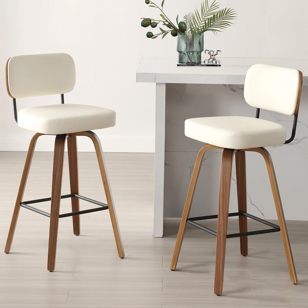 White Swivel 29 Bar Stool set of 2 and Set of 3 - Etsy