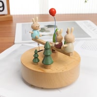 Personalized Bunny Musical Carousel | Custom Heirloom,engraved Wooden ...