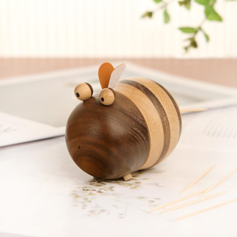 Custom Wooden Bee Toothpick Holder – Unique Kitchen Functional Bee ...