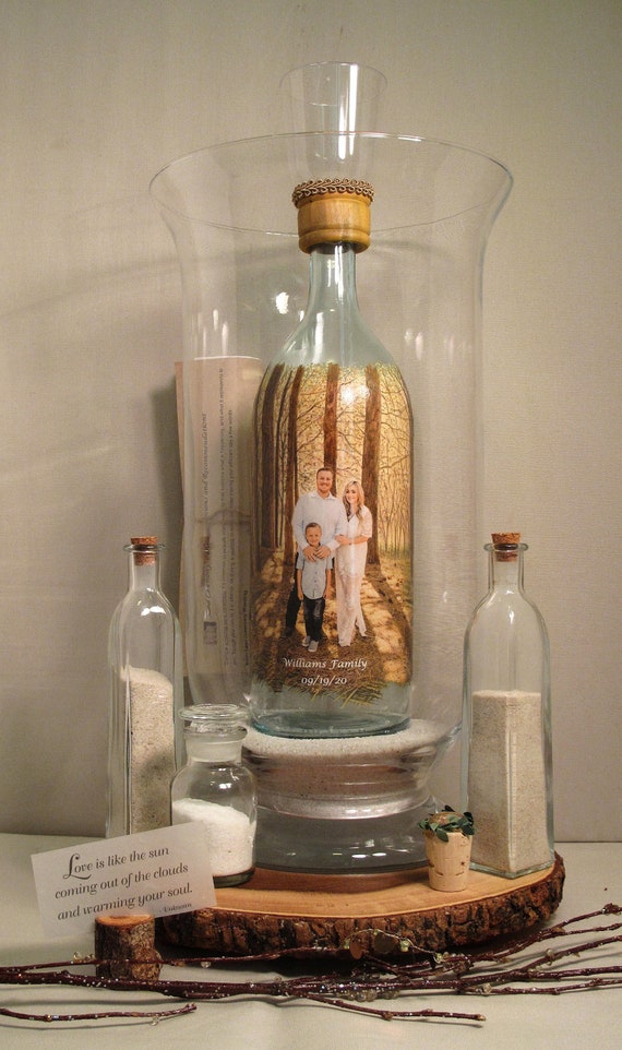 Family Sand Ceremony Set With Your Photo and Hand Painted | Etsy