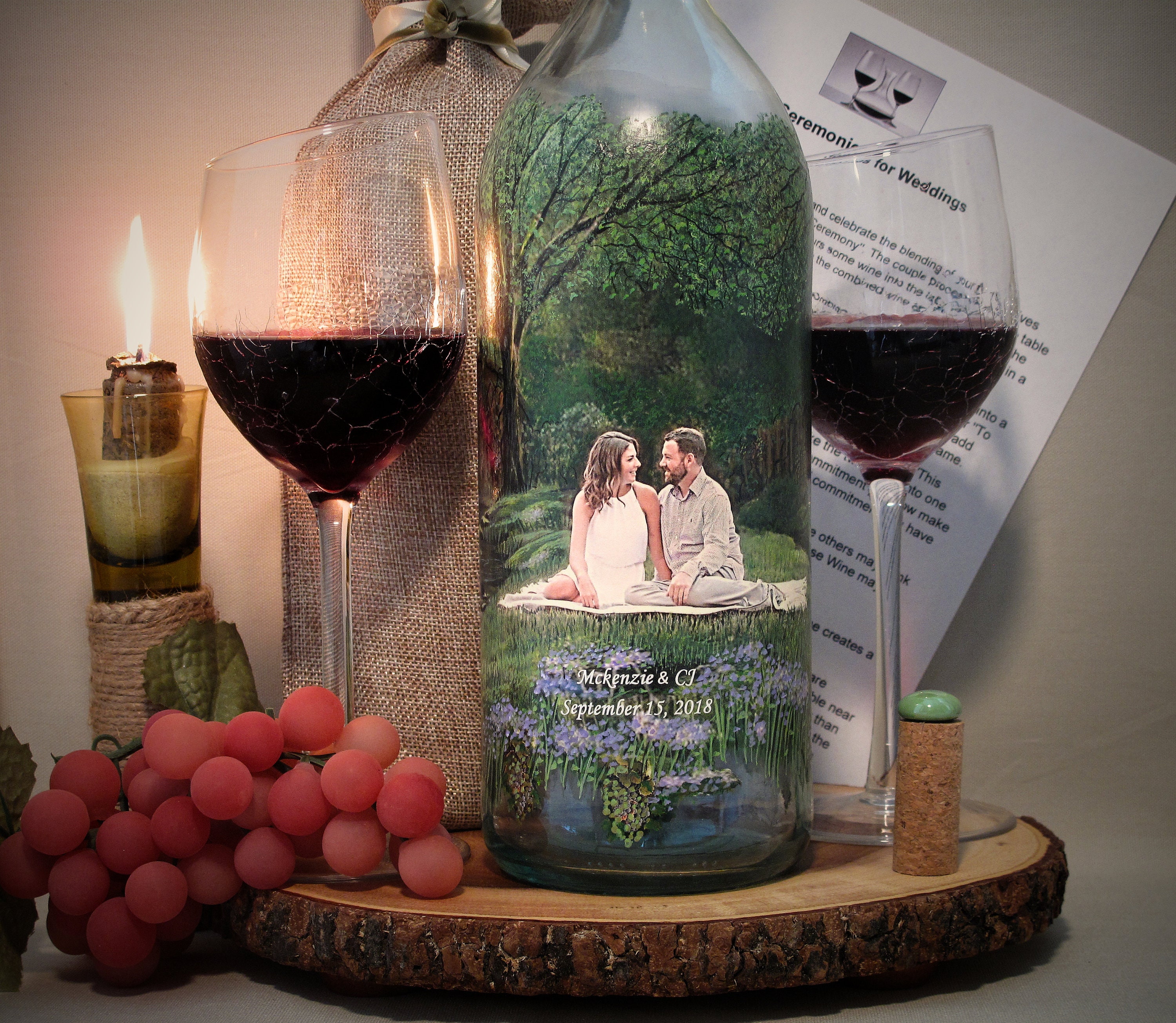 Personalized Wine Decanter With Your Photo and Hand Painted | Etsy