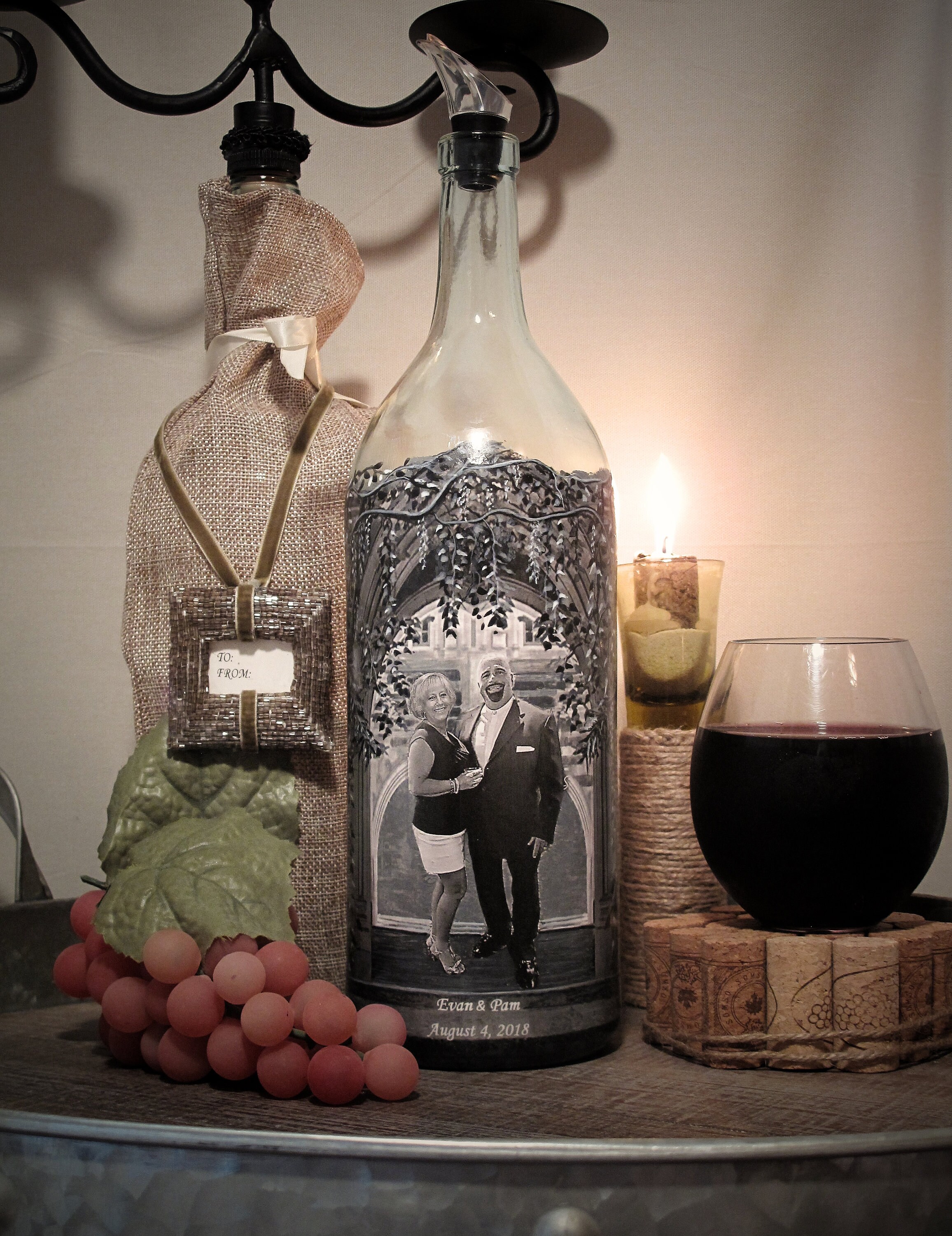 Personalized Wine Decanter With Your Photo and Hand Painted | Etsy