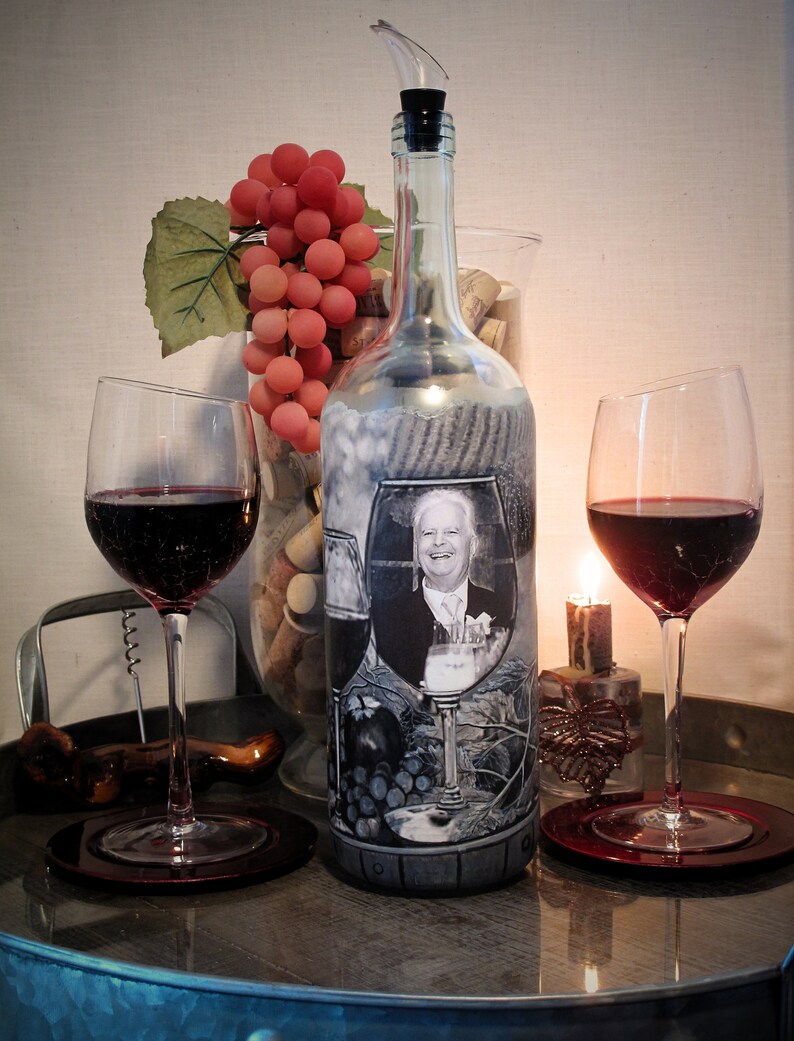 Personalized Wine Decanter With Your Photo and Hand Painted | Etsy