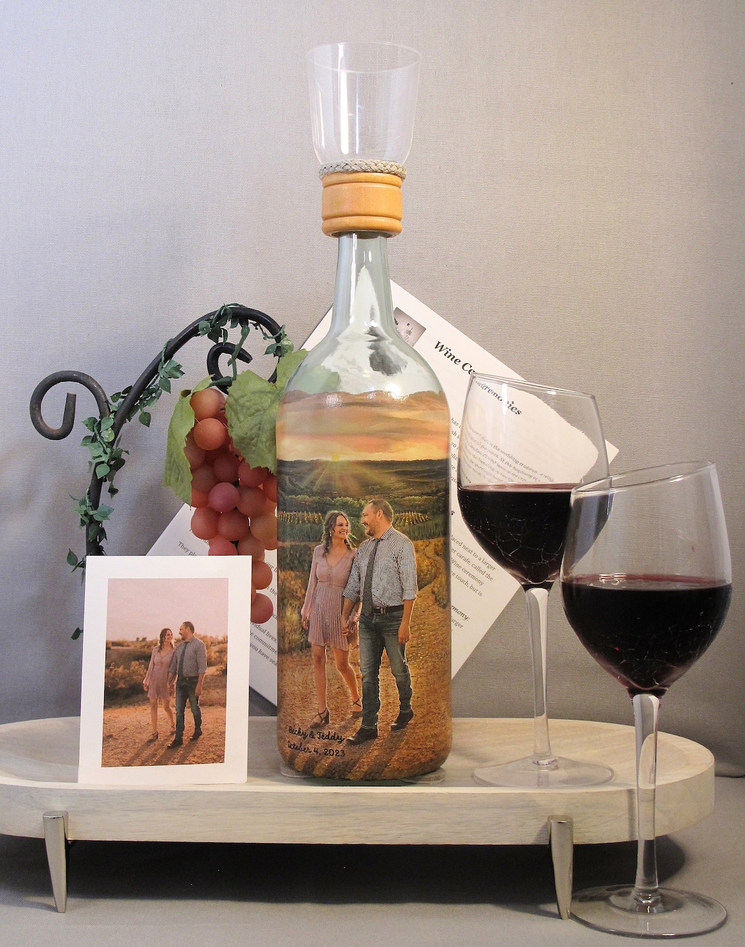 Unity Ceremony Set With Your Photo and Hand Painted Embellishments ...