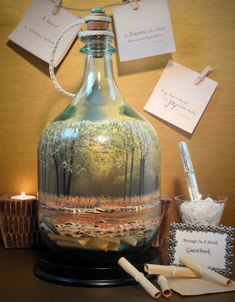 Wedding Reception Messages in A Bottle Guest Book Hand - Etsy