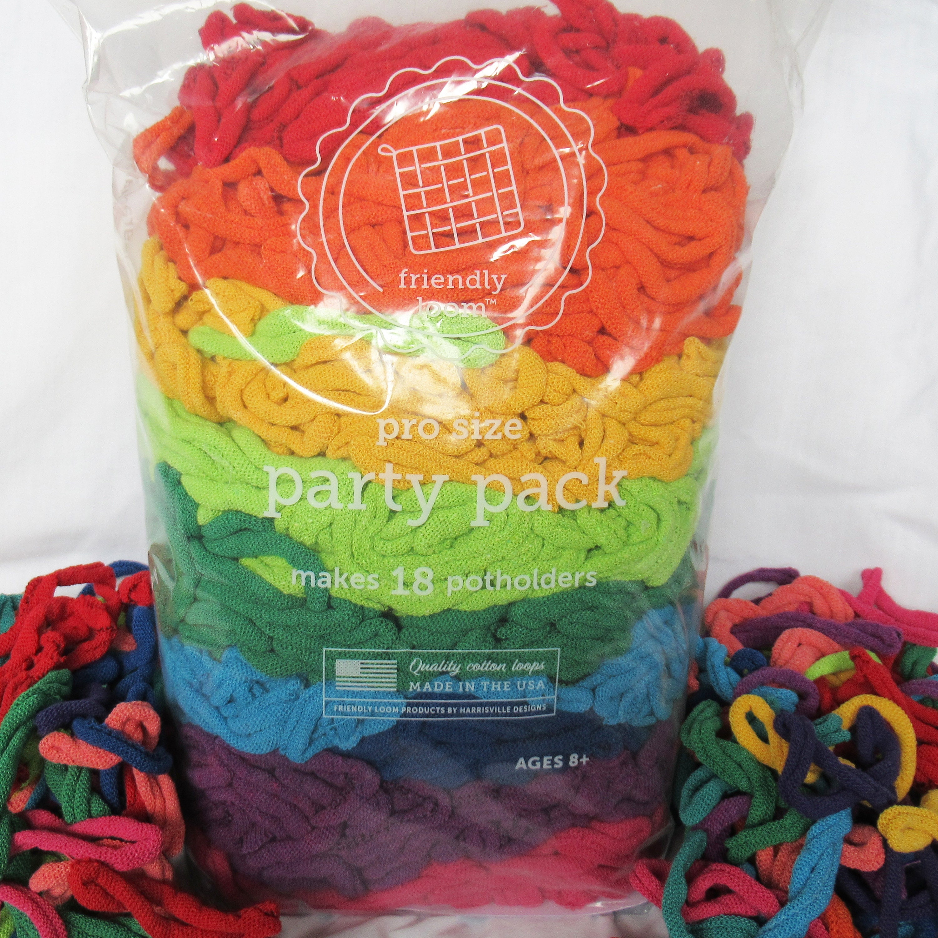 Party Pack by Friendly Loom ™ in Rainbow PRO® Size Loops Makes 18 Huge ...
