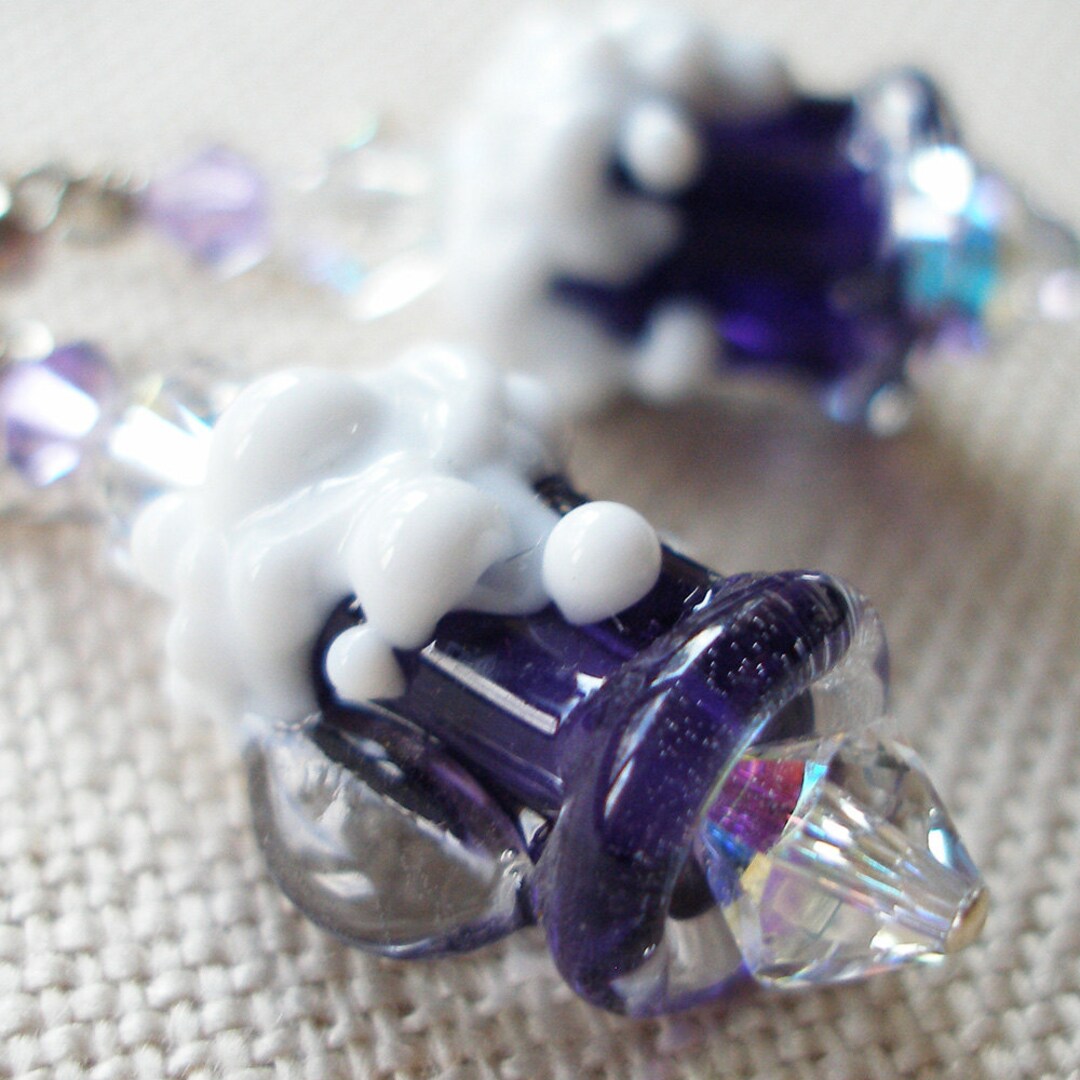 Beer Mug Earrings, Indigo Violet, Steins, Lampwork Glass - Etsy