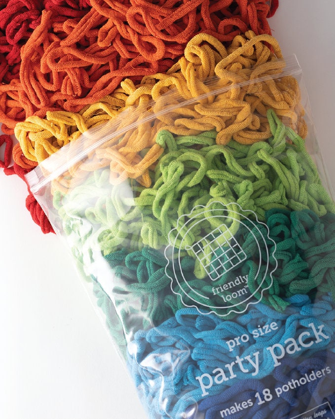 Party Pack by Friendly Loom ™ in Rainbow PRO® Size Loops Makes 18 Huge ...