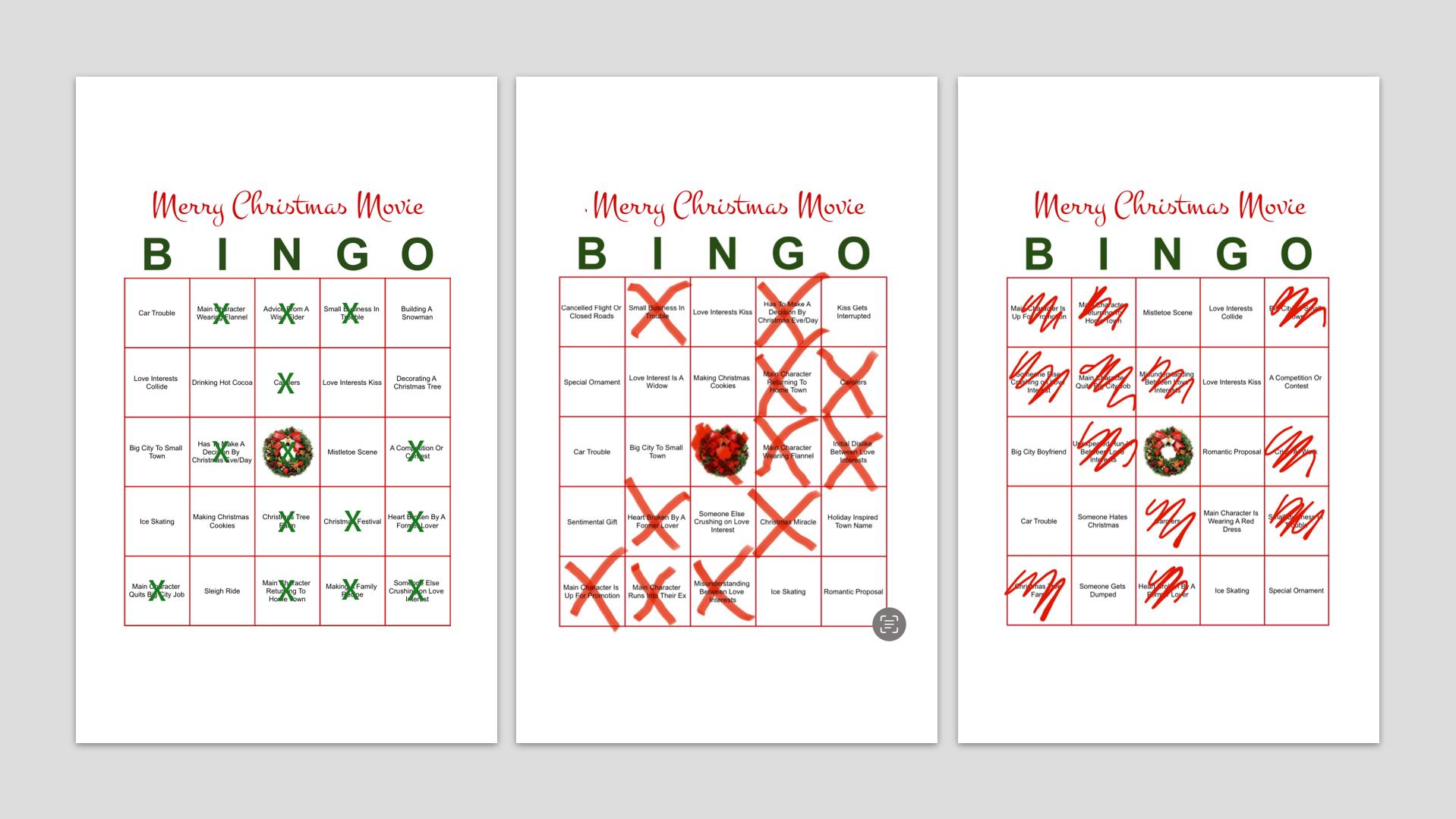 Christmas Move Bingo Cards (6 Pack) - Etsy
