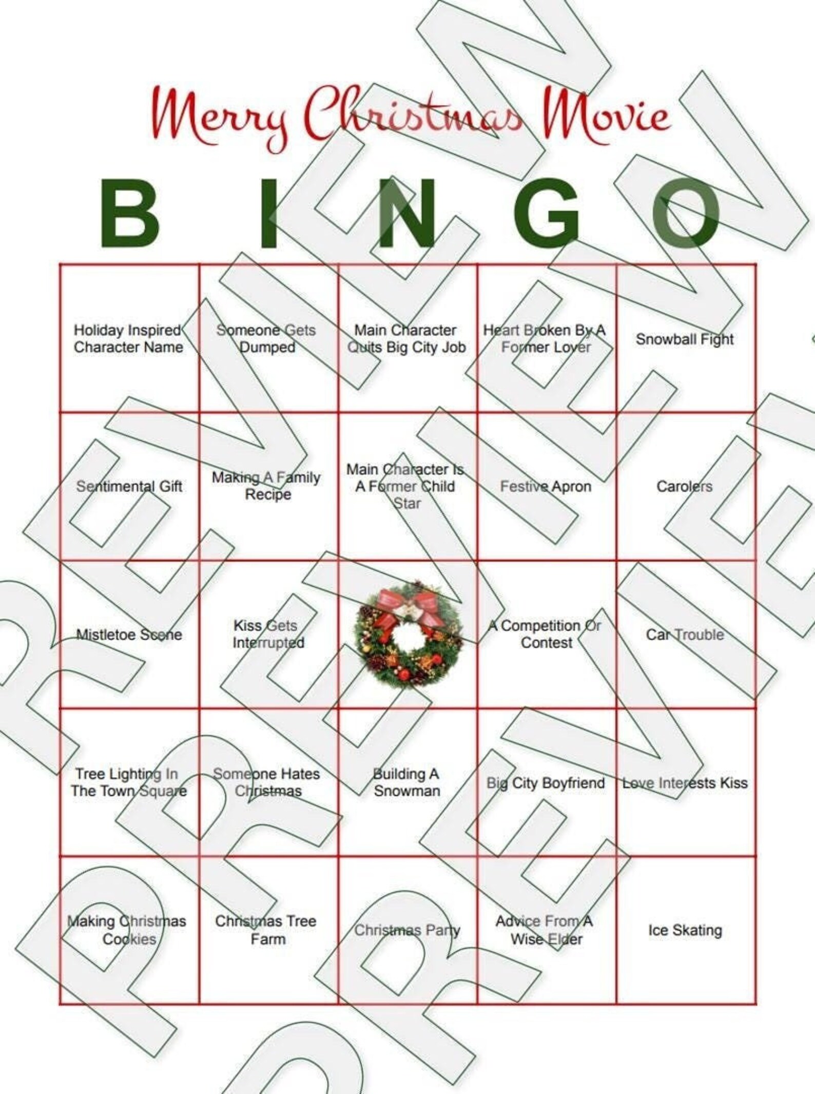 Christmas Move Bingo Cards (6 Pack) - Etsy