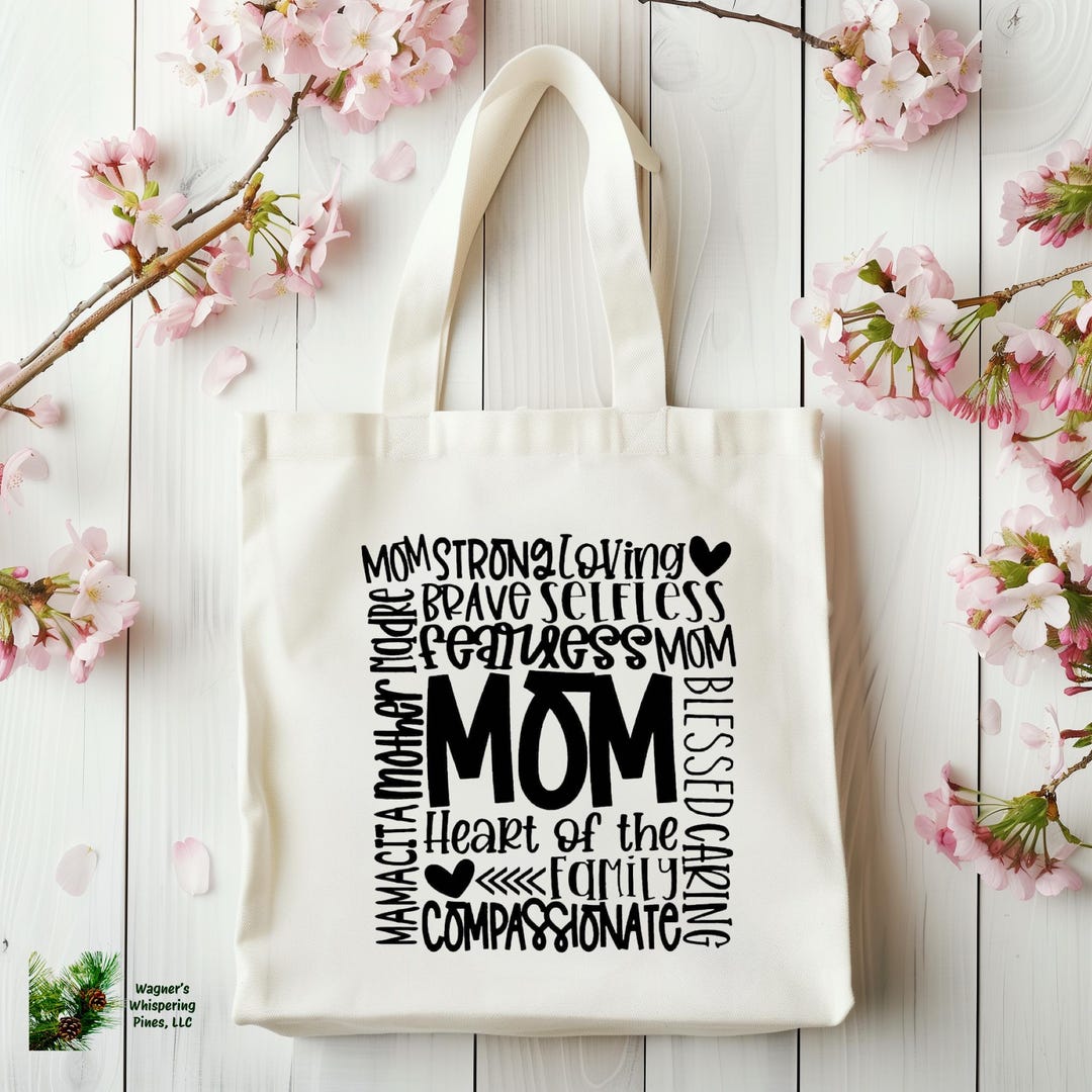 MOM Tote Bag, Tote Bag, Motherhood, Mom Apparel, Purses, Bags, Shoulder ...