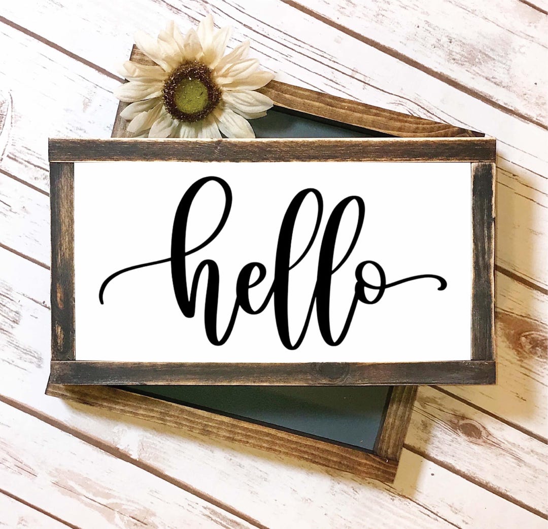HELLO Wall Sign, Wall Sign, Family, Family Sign, Home Decor, Wall ...
