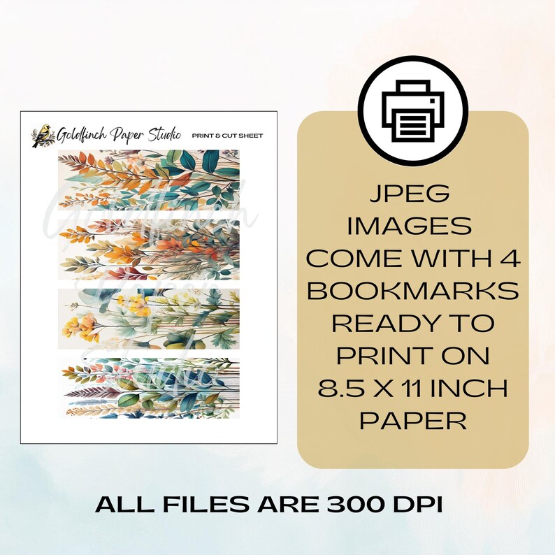 12 Colorful Botanical Printable Bookmarks | Digital Bookmarks | JPEG ...