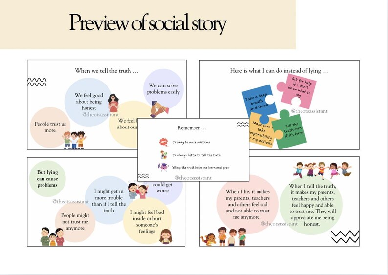 Social Story - Telling the Truth - Etsy