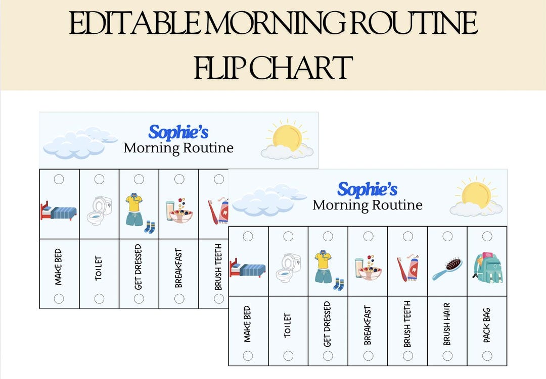 Morning Routine Flip Chart - Etsy