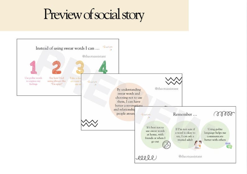 Social Story - Swear Words - Etsy