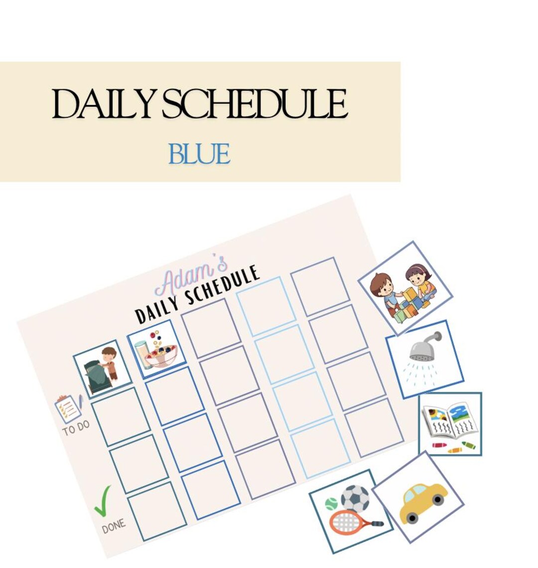 Daily Schedule - Blue - Etsy
