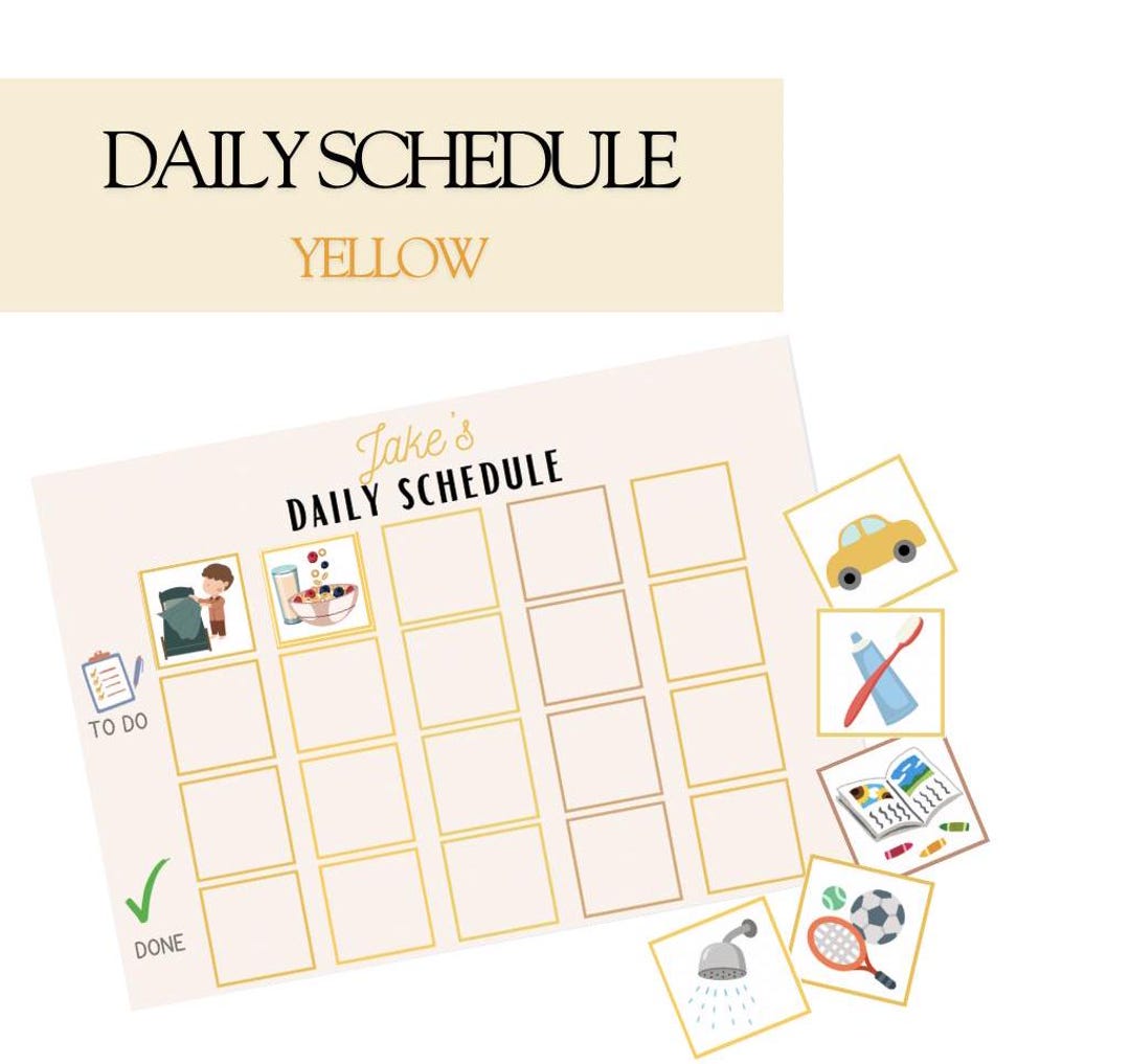 Daily Schedule - Yellow - Etsy