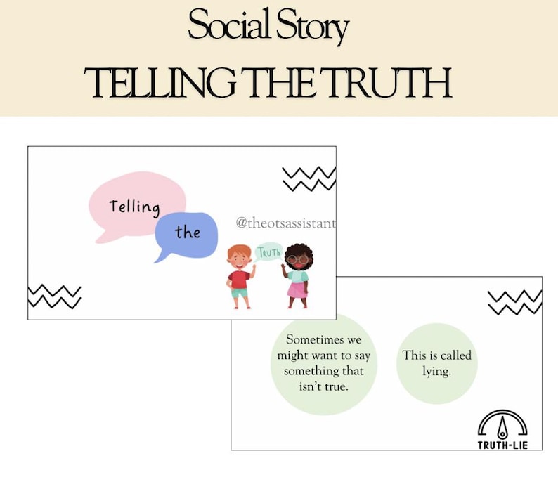 Social Story - Telling the Truth - Etsy