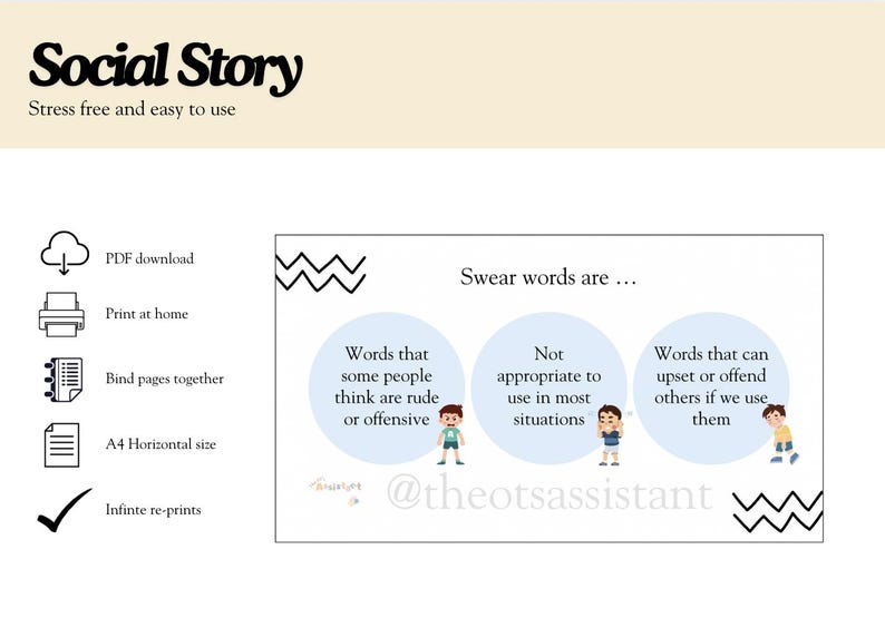 Social Story - Swear Words - Etsy