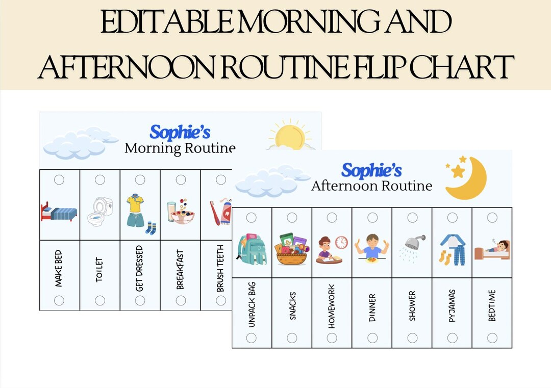 Morning & Afternoon Routine Flip Chart - Etsy