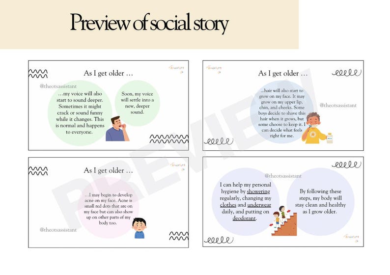 Social Story - Male Puberty - Etsy