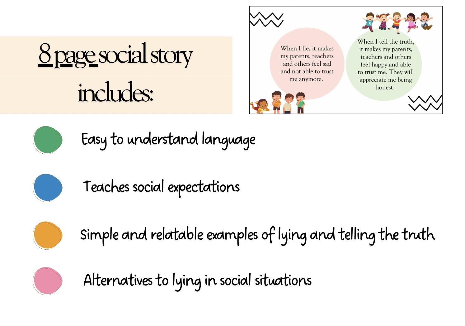 Social Story - Telling the Truth - Etsy