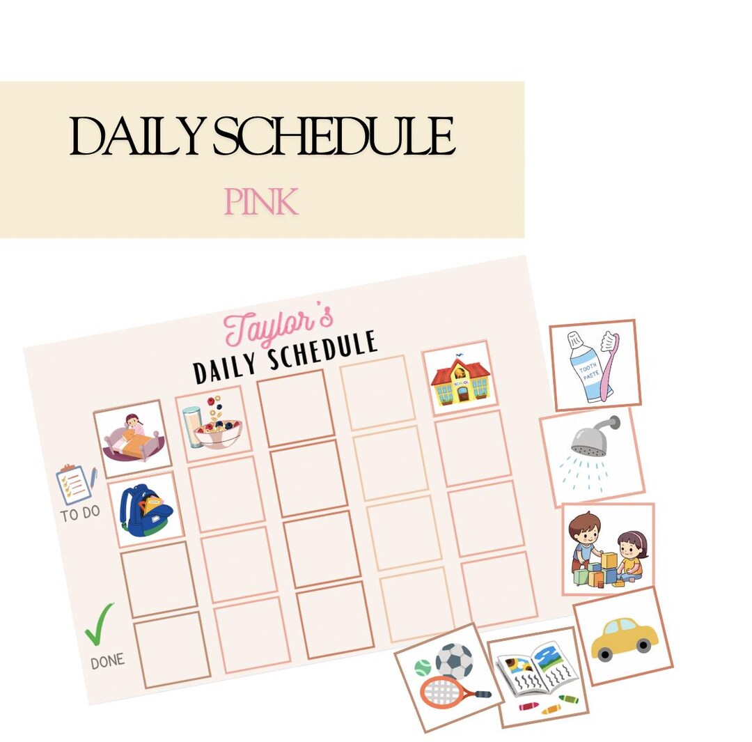 Daily Schedule - Pink - Etsy