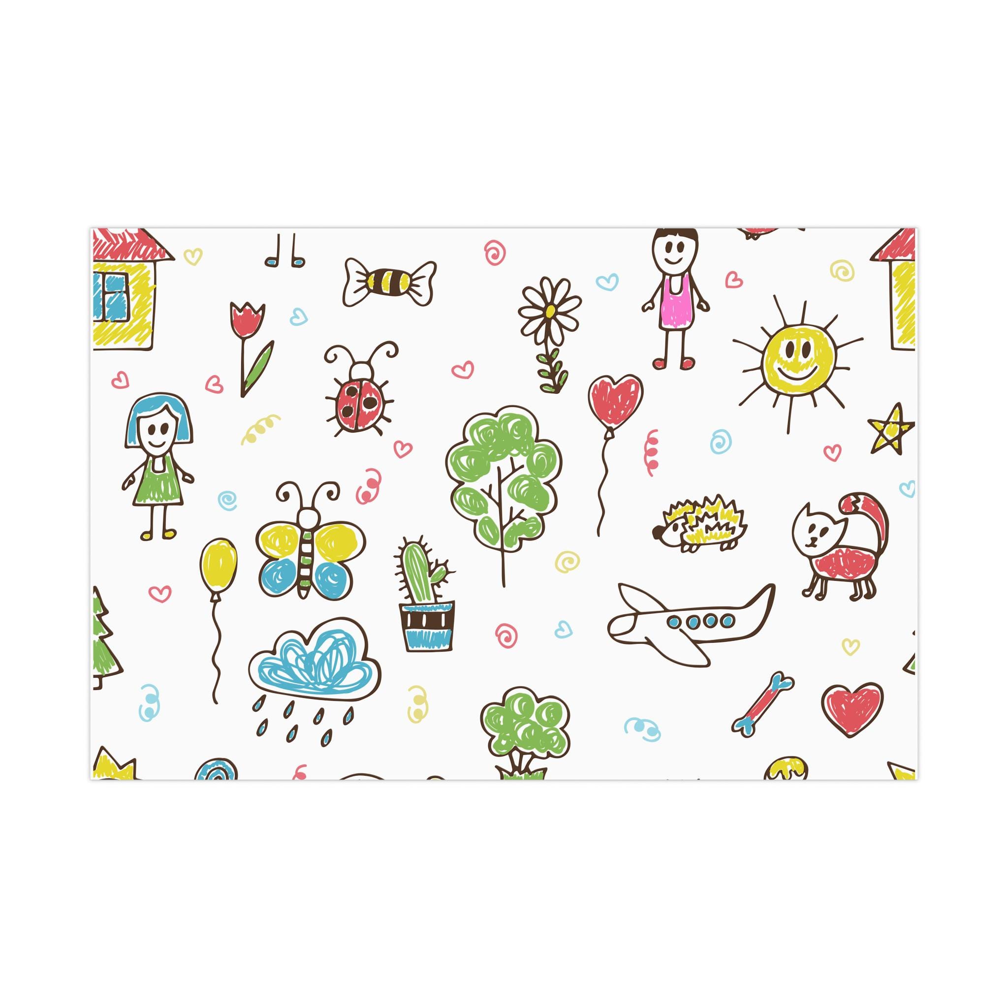 Whimsical Kids' Gift Wrap Papers Fun and Colorful Holiday Wrapping ...