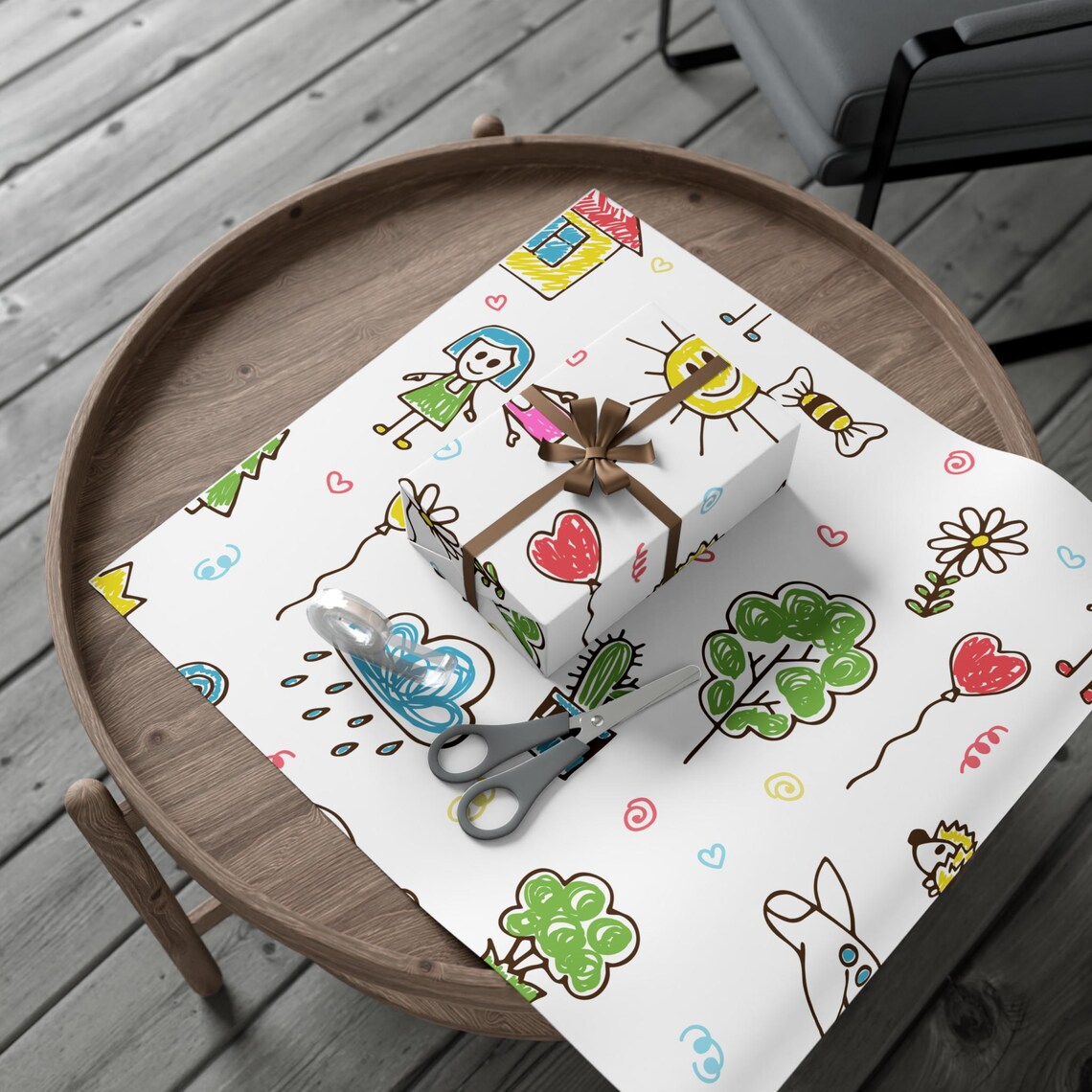 Whimsical Kids' Gift Wrap Papers Fun and Colorful Holiday Wrapping ...