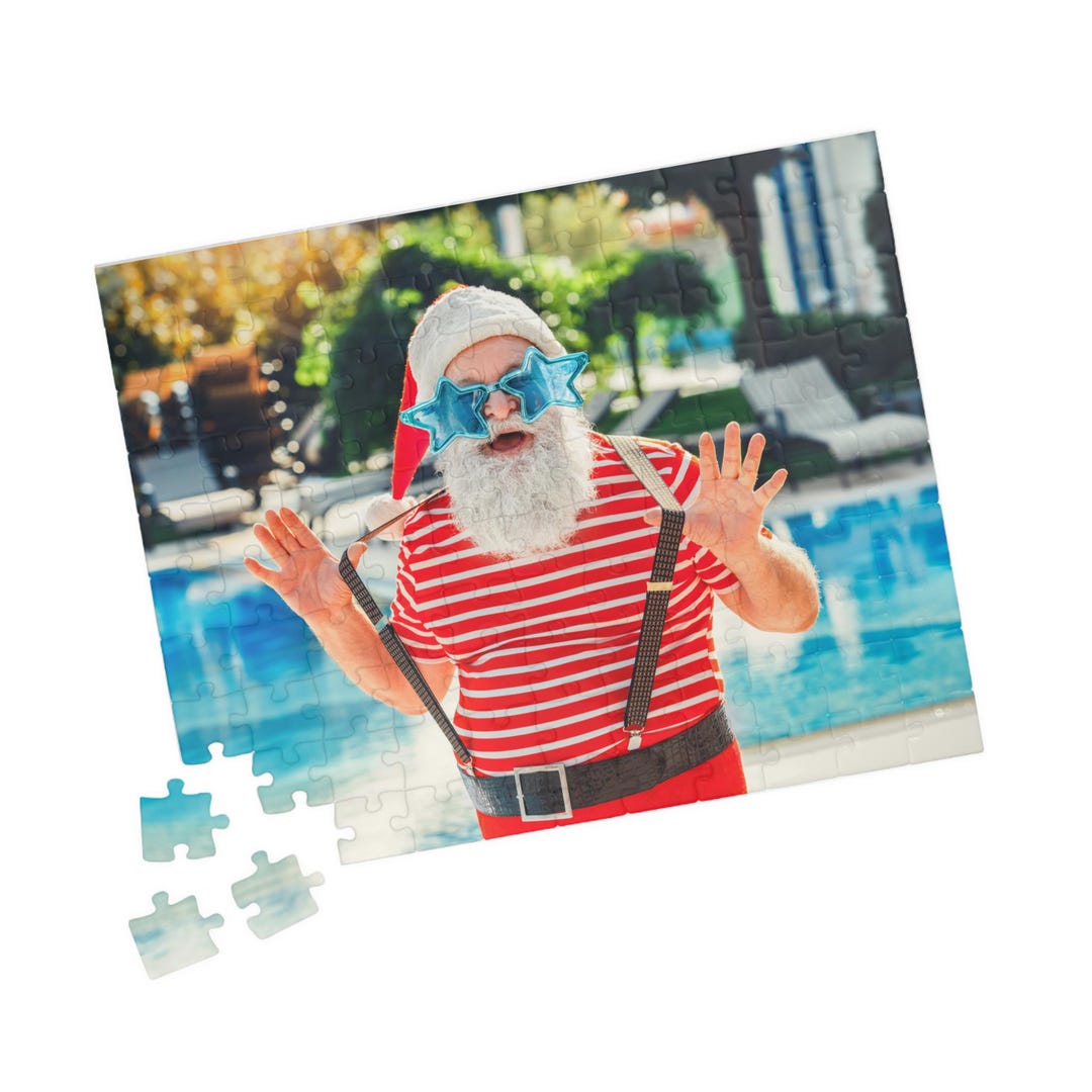 Santa Pool Party Puzzle, Fun Holiday Gift, Christmas Decor, Family ...