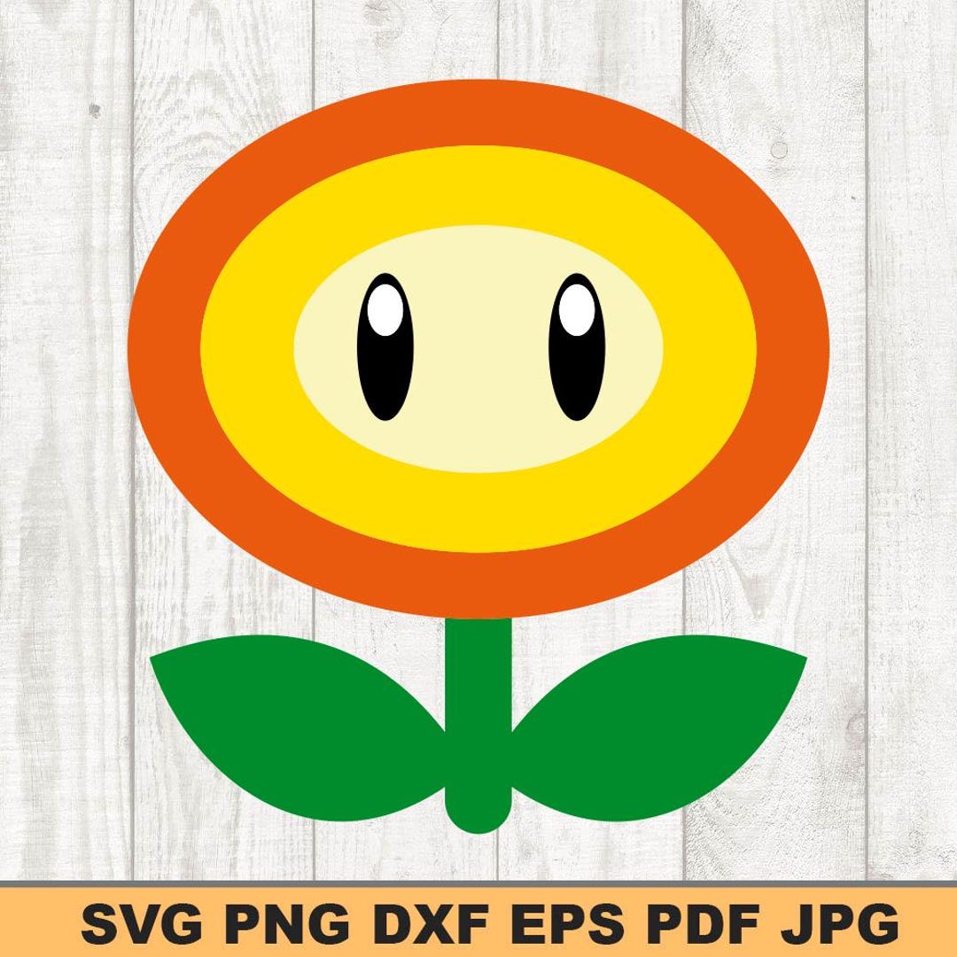 Mario Fire Flower SVG DXF PNG Digital File Cut File Clipart - Etsy