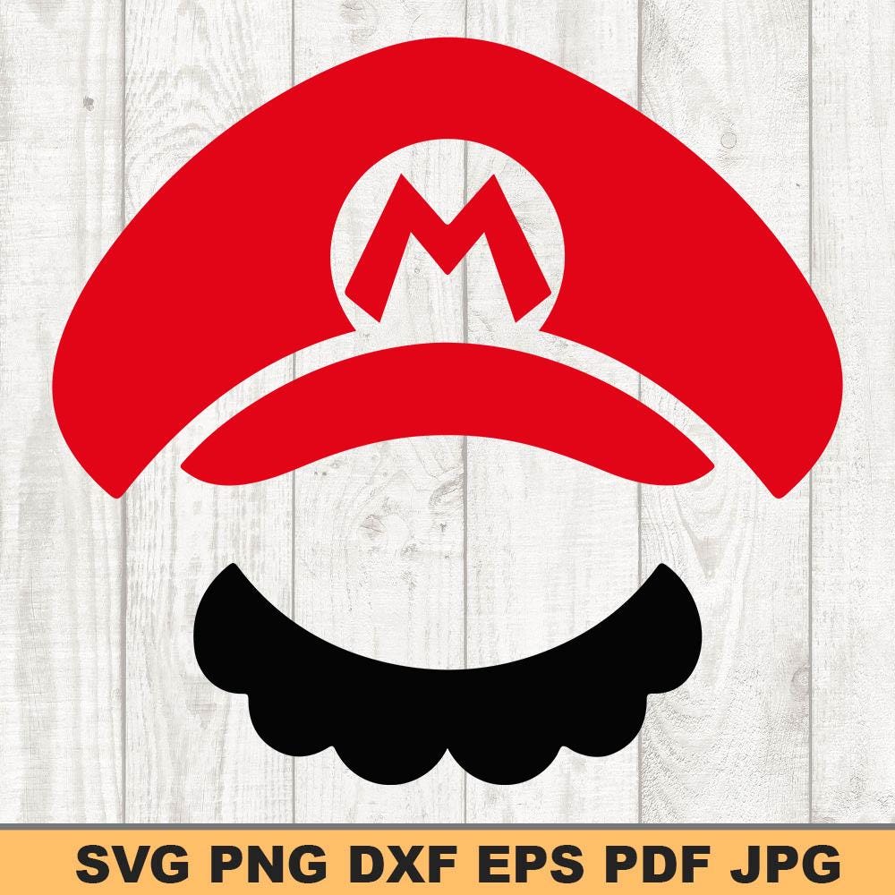 Mario Hat SVG DXF PNG Digital File Cut File Clipart - Etsy