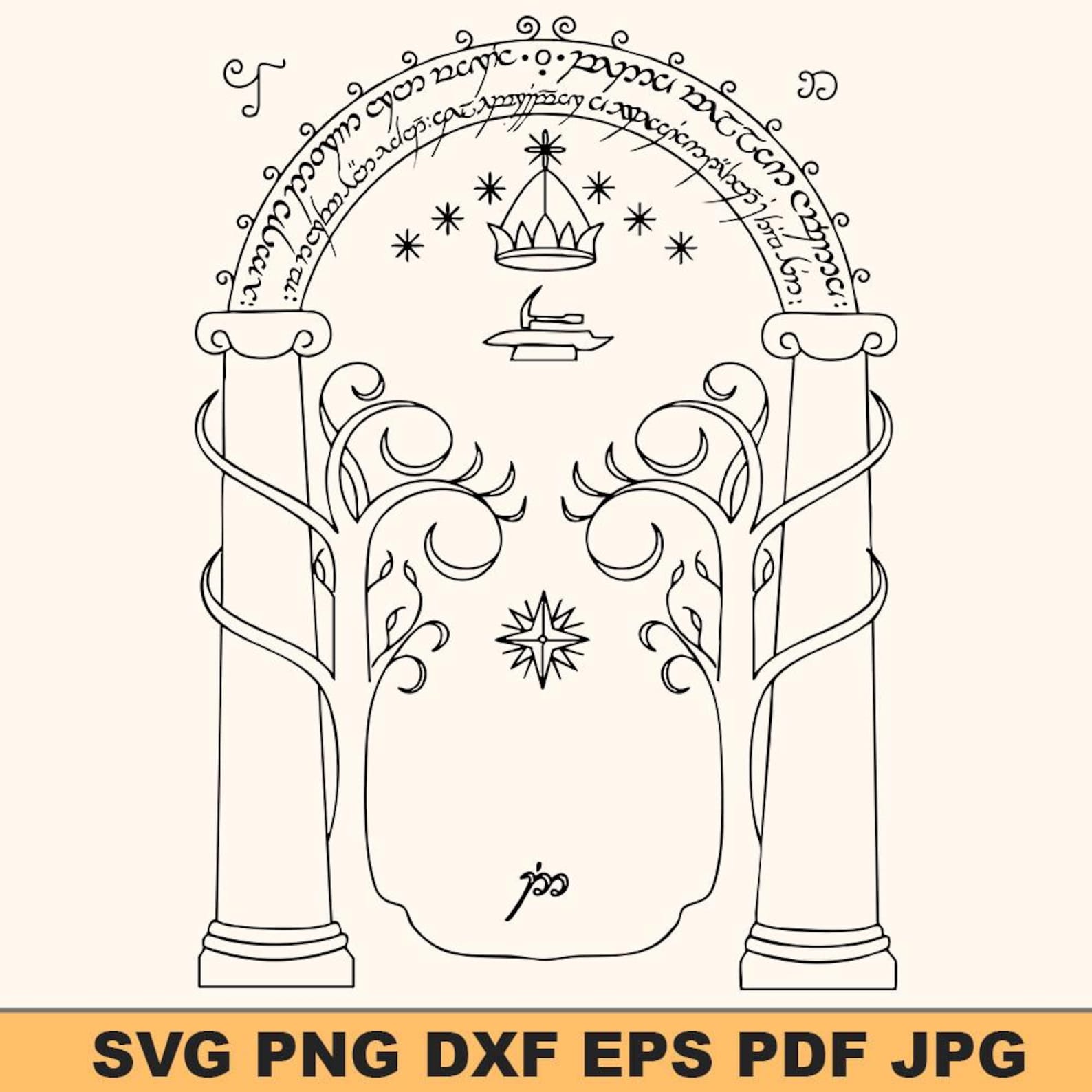 Fantasy Dwarven Door Svg | Magical Gate Svg Design | Ancient Stone ...