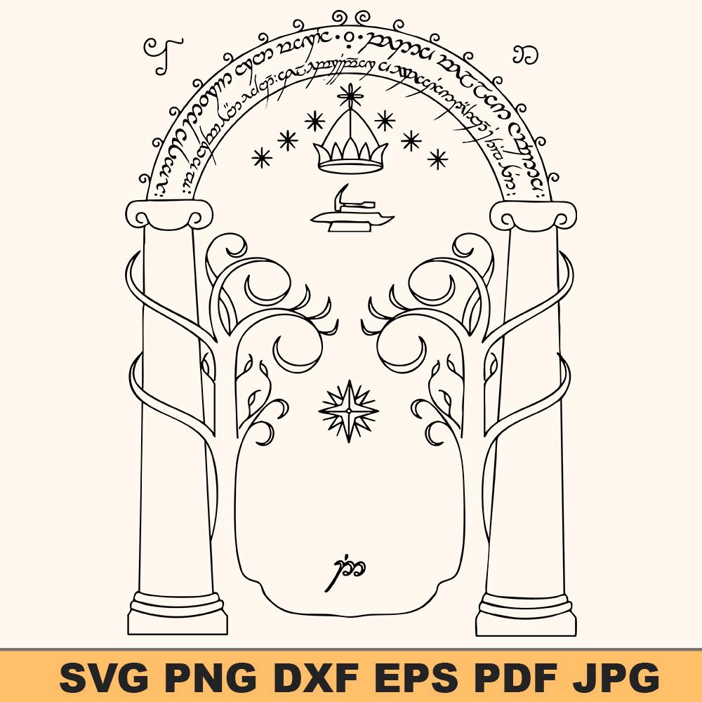 Fantasy Dwarven Door Svg | Magical Gate Svg Design | Ancient Stone ...