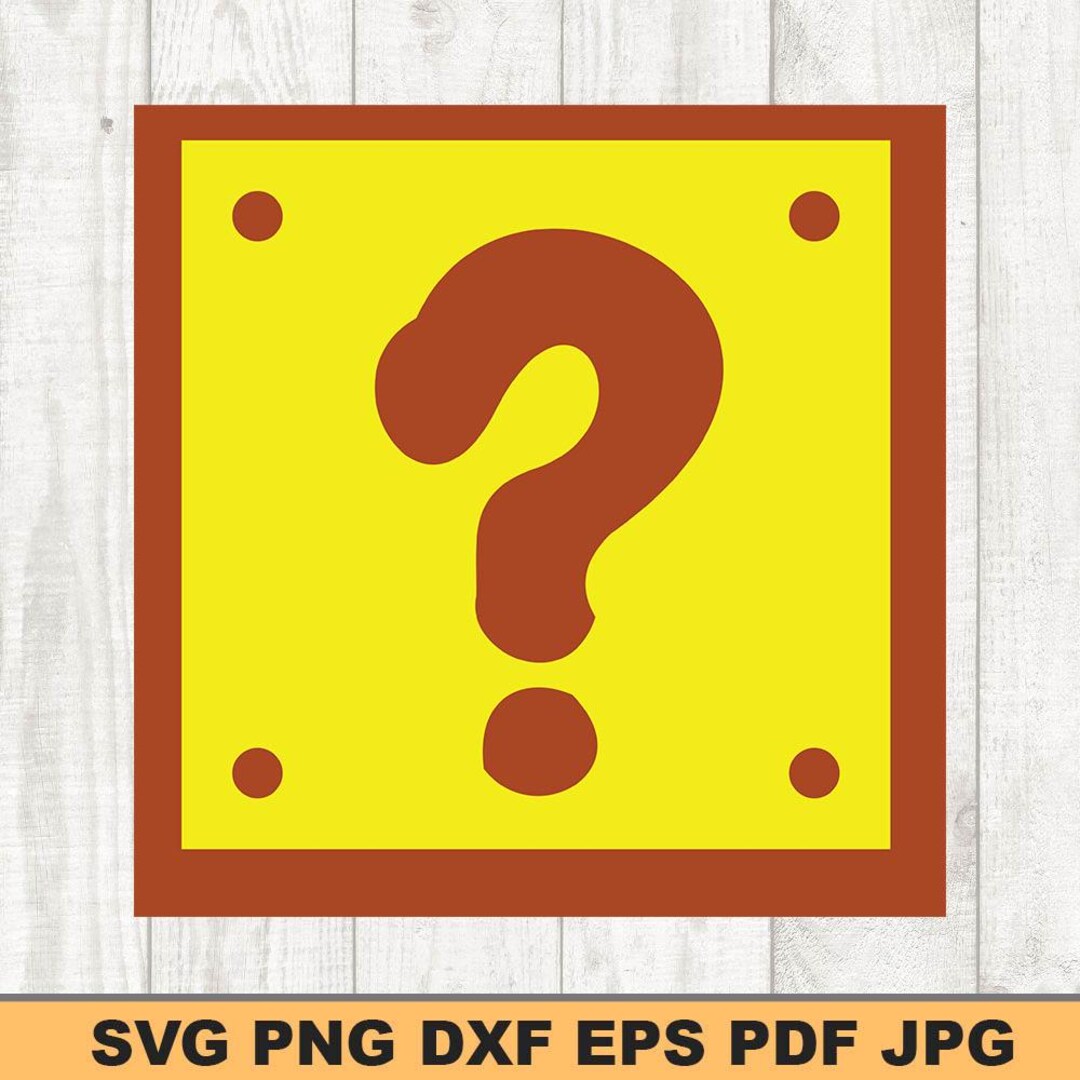 Super Mario Question Box SVG DXF PNG Digital File Cut File Clipart - Etsy