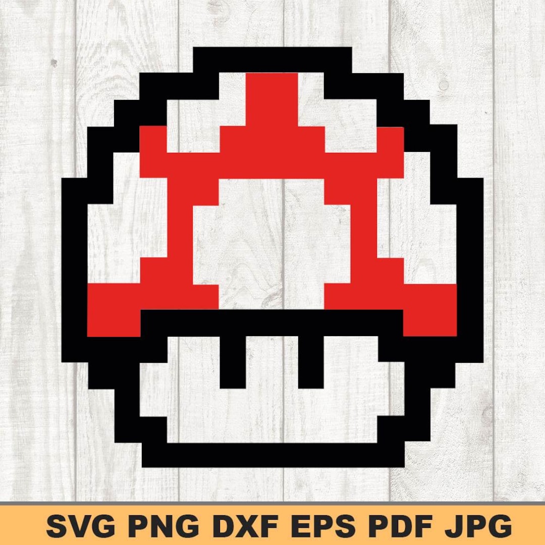 Red Mushroom Mario SVG DXF PNG Digital File Cut File Clipart - Etsy