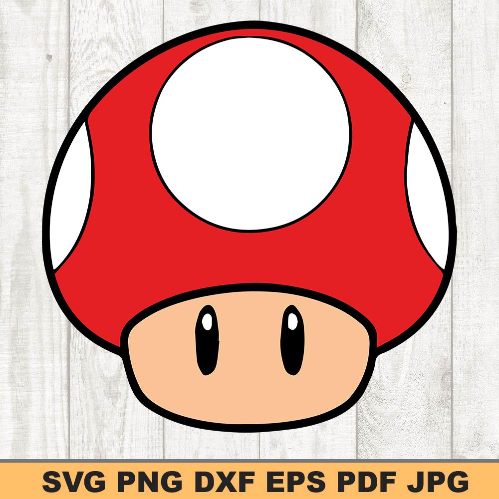 Mario Red Mushroom SVG DXF PNG Digital File Cut File Clipart - Etsy