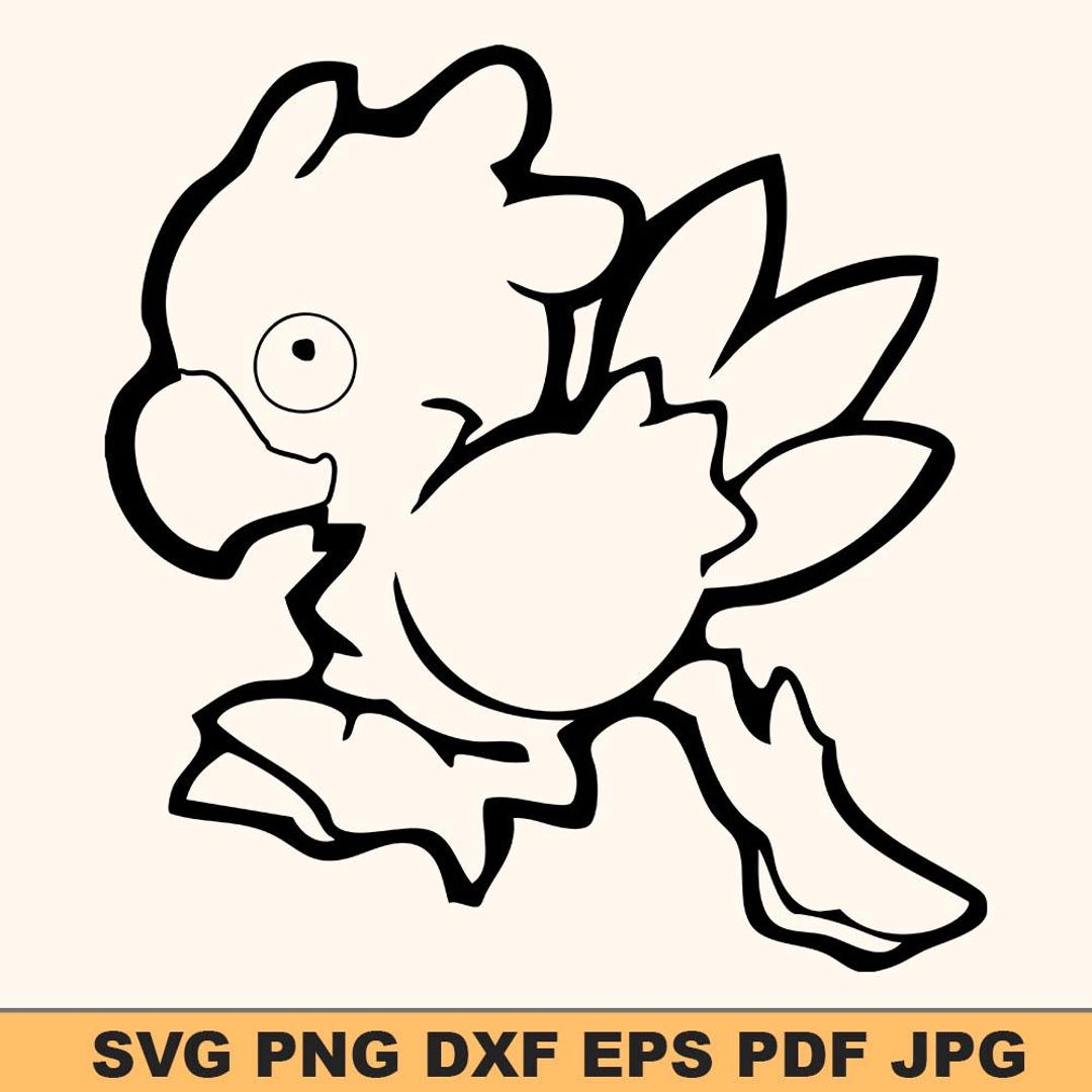 Chocobo Svg | Final Fantasy Svg Design | Cute Gaming Bird Svg | Digital ...