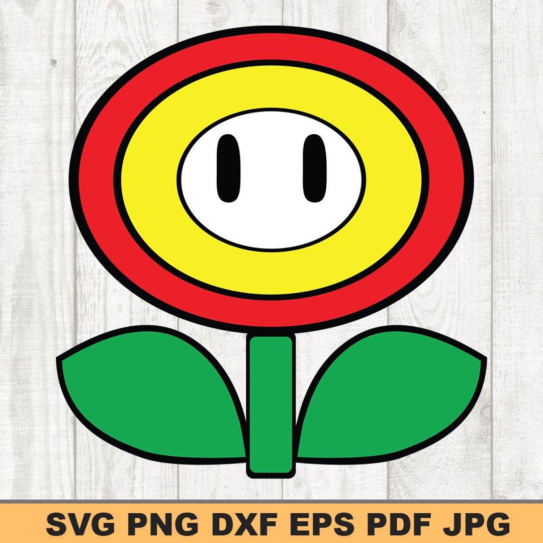 Super Mario Fire Flower SVG DXF PNG Digital File Cut File Clipart - Etsy