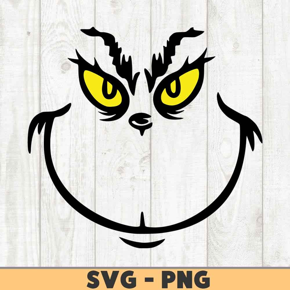 Grinch Face SVG DXF PNG Digital File Cut File Clipart - Etsy