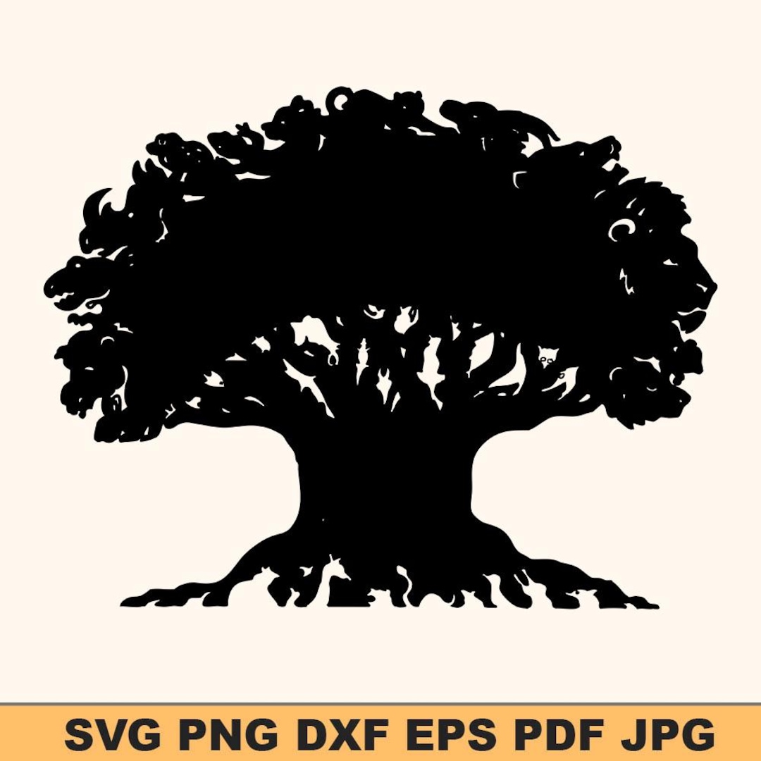 Animal Kingdom Tree of Life Svg | Wildlife Nature Svg Design | Tree of ...