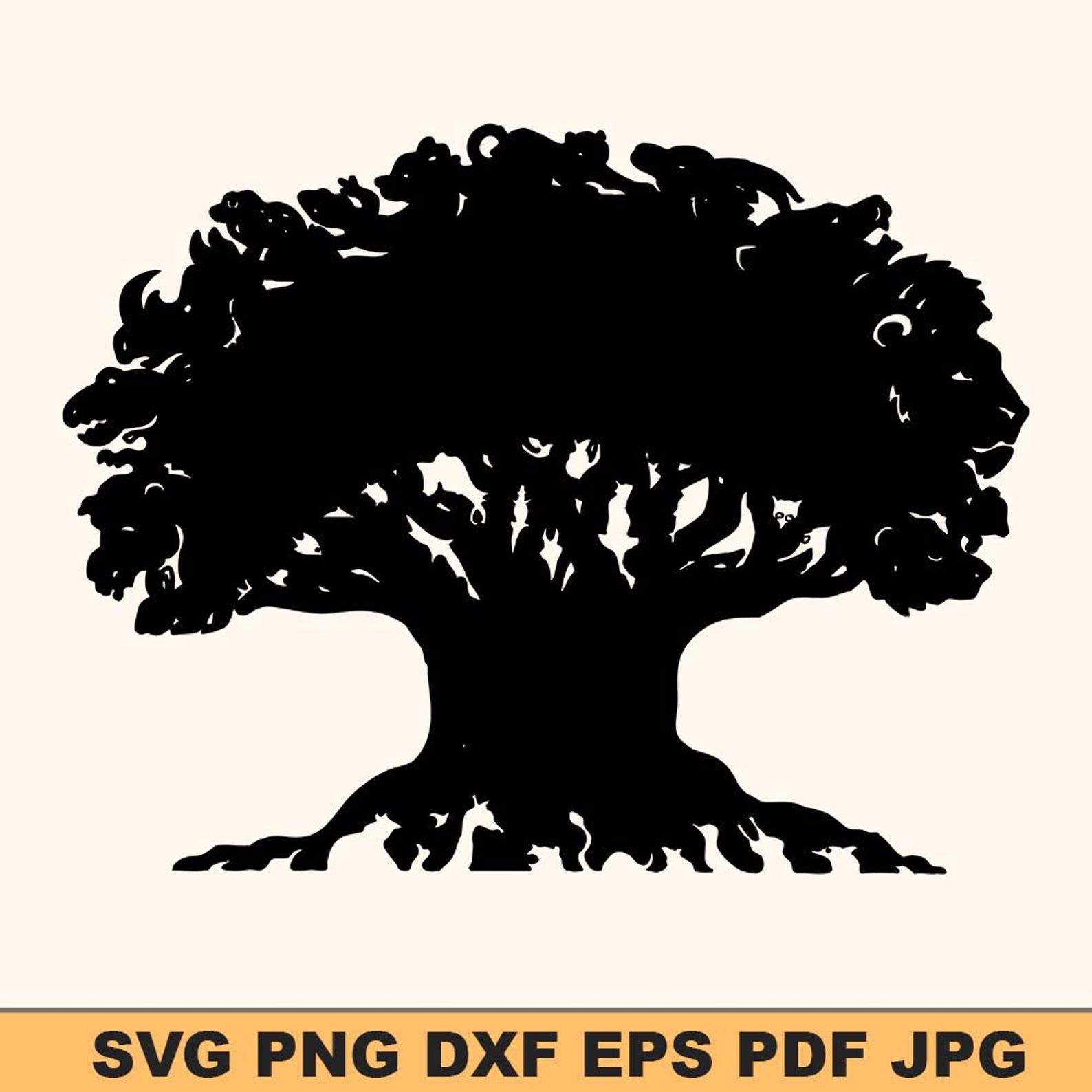 Animal Kingdom Tree of Life Svg | Wildlife Nature Svg Design | Tree of ...