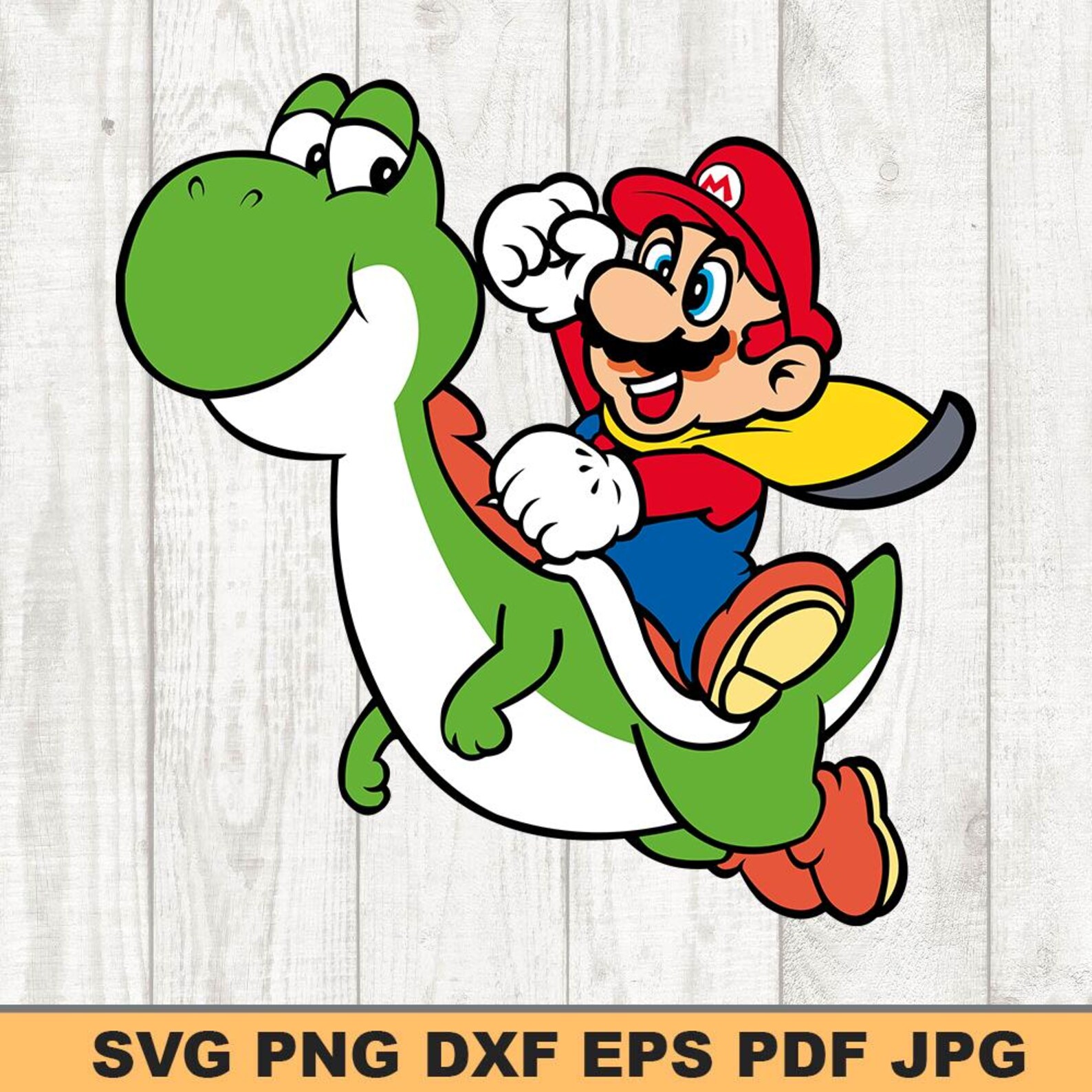 Yoshi Mario SVG DXF PNG Digital File Cut File Clipart - Etsy