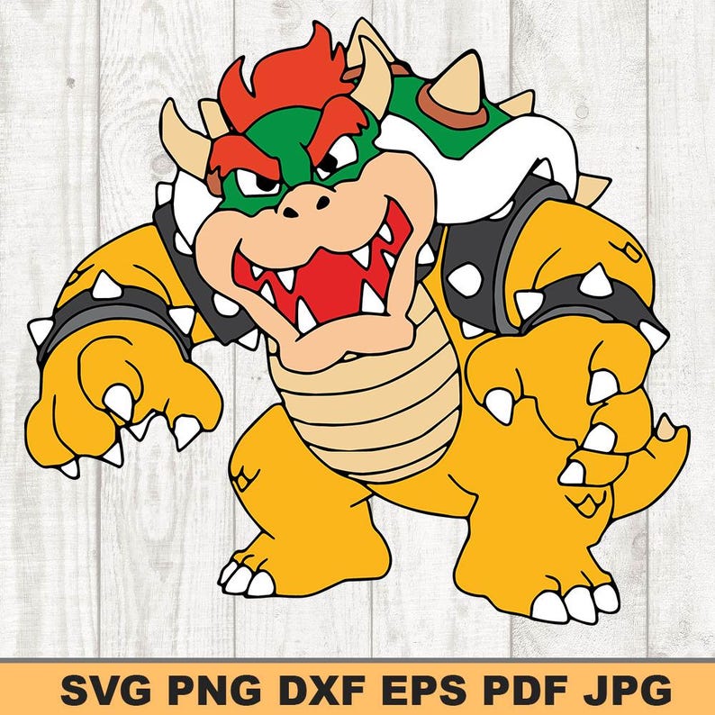 Bowser Mario SVG DXF PNG Digital File Cut File Clipart - Etsy