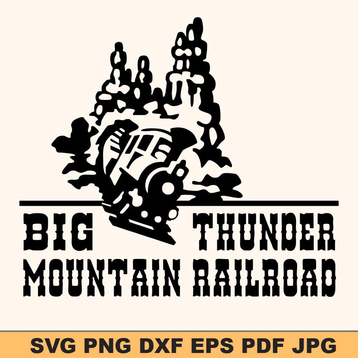 Big Thunder Mountain Railroad Svg | Disney Ride Svg Design | Wild West ...