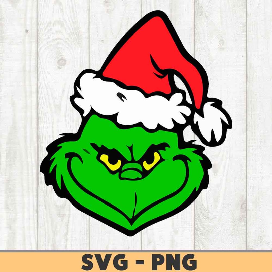 Grinch Face SVG DXF PNG Digital File Cut File Clipart - Etsy