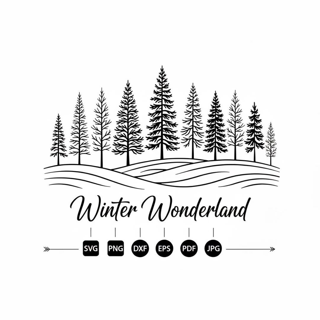 Winter Wonderland Trees SVG, Christmas Shirt Design (digital Download ...
